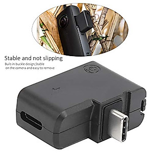 SALUTUY Camera Microphone Adapter, Charging Adapter Action Camera Mic Adapter Easy to Carry for Improve Video Sound Quality for ONE X2