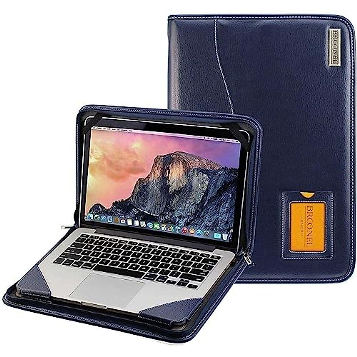 Broonel - Contour Series - Blue Heavy Duty Leather Protective Case - Compatible with Dynabook Portégé X40L-K 14" Laptop