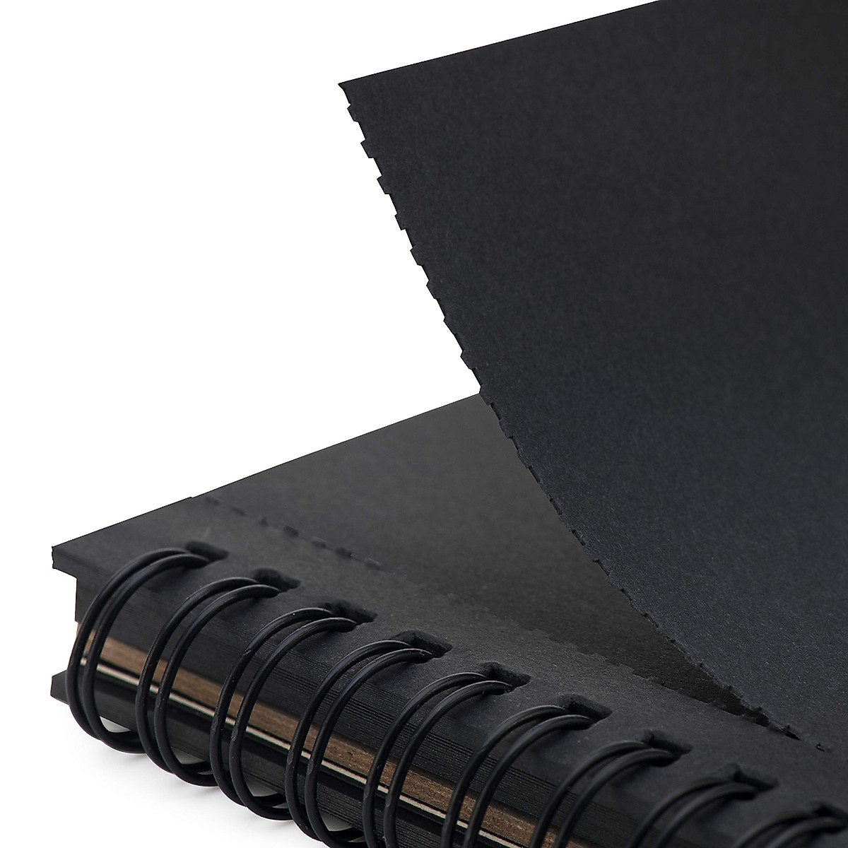 Art-N-Fly Black Sketch Pad Mini 5.5x8.5" 2 Pack - Black Paper Sketchbook for Drawings, Perforated Edge on Spiral 100 Sheets Total - Art Sketch Book for Coloured Pencils, Graphite, Pastels & Gel Pens