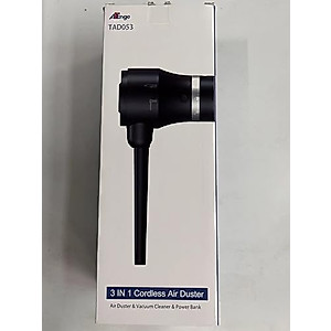 ATEngeus Compressed Air Duster & Vacuum, 77000 RPM Cordless Air Duster, 3 in1 Air Blower, Detachable Battery, Replaces for Air Cans, Keyboard Cleaner, Vacuum Cleaner for pc