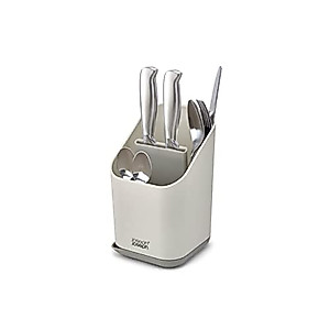 Joseph Joseph Duo Kitchen Sink Cutlery Drainer with Knife Slot, Kitchen Sink Drying Rack Cutlery Organizer, Grey
