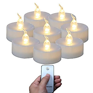 Led Tea Lights with Remote Control-12 Pack Battery Tea Lights Realistic and Bright Flickering Flameless tealights Candles with Remote for Seasonal & Festival Celebration Halloween Warm White