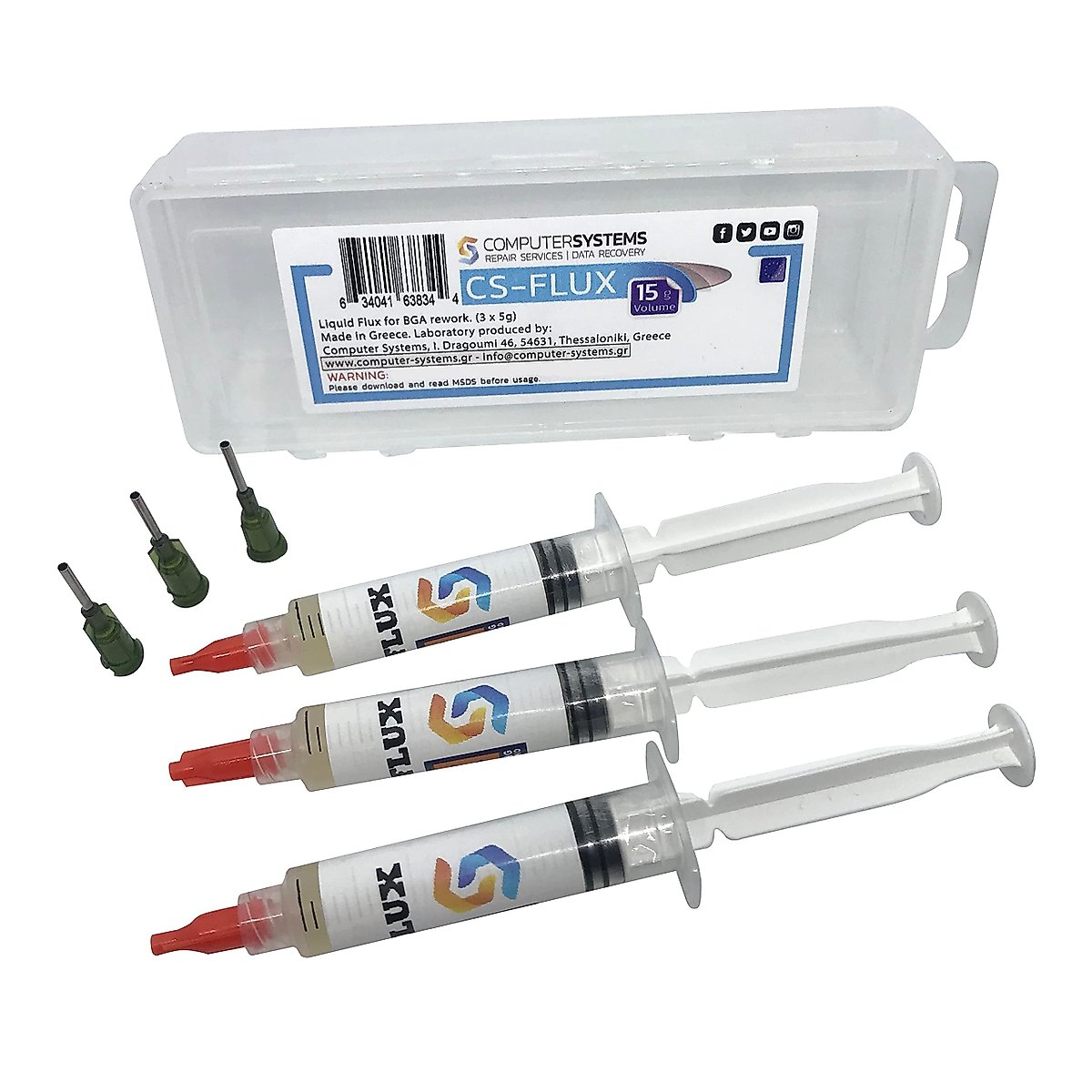 CS-FLUX reballing Low viscosity Halogen-free liquid flux for BGA component rework reflow 15g . Ideal for VGA GPU repairs
