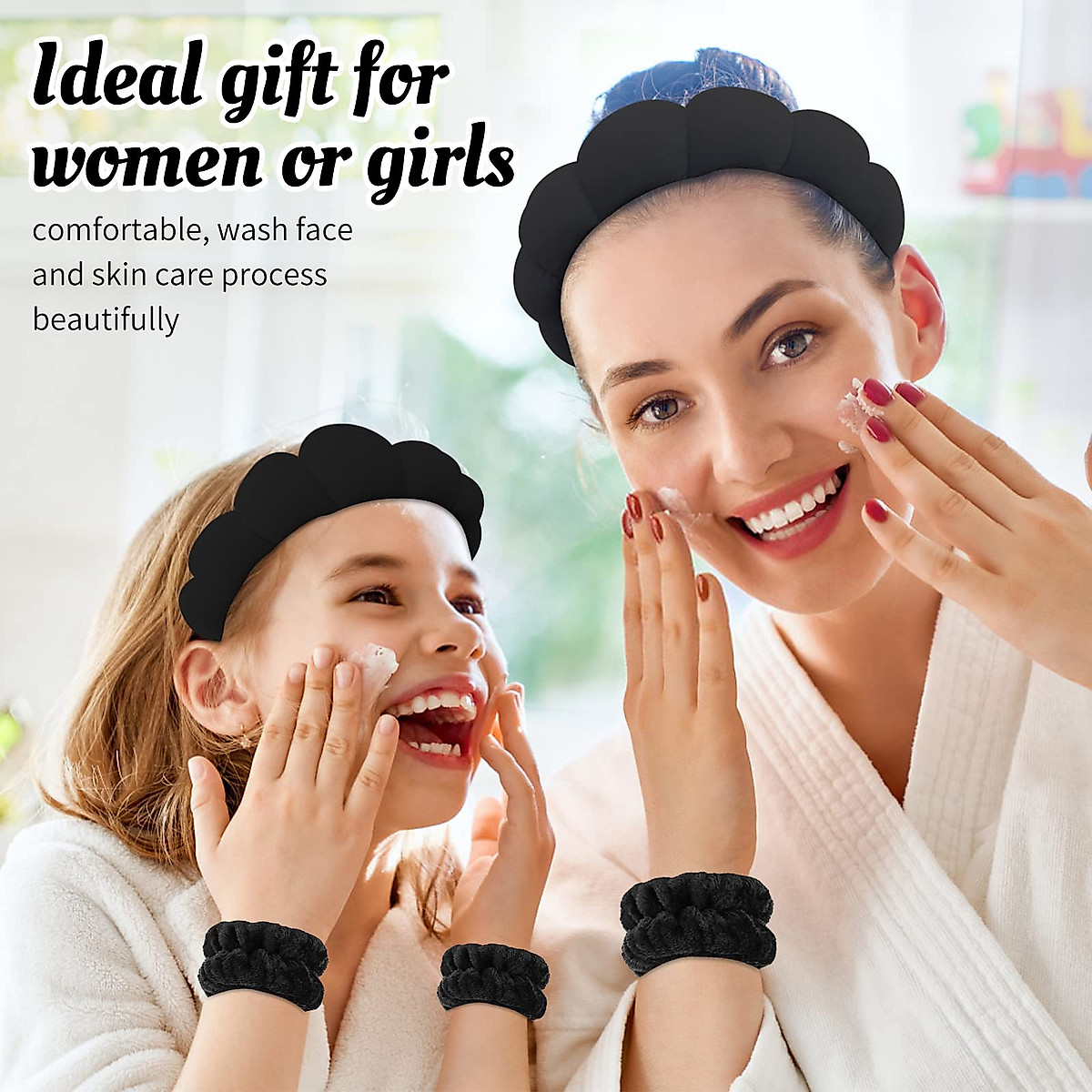 Makeup Spa Headband for Washing Face: Bubble Skincare Headbands for Women Face Wash Headband Skin Care Headbands - Puffy Headband Make Up Facial Headband