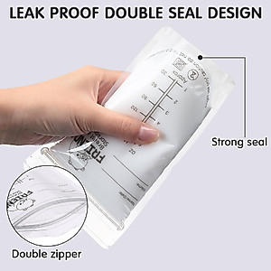 Frienda 500 Count Breastmilk Storage Bags 6 oz Breast Milk Bags for Freezing Self Standing Breast Milk Storing Bags for Breastmilk Leak Proof Double Zipper Seal Breastfeeding Storage Container