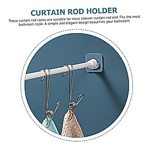 DECHOUS 3pcs Hook Bracket Shower Curtains Hooks Wall Mounted Holder Shower Curtain Holder Adhesive Curtain Rod Holders Shower Rod Mount Retainer Curtain Rod Support Shower Rod Holder Abs