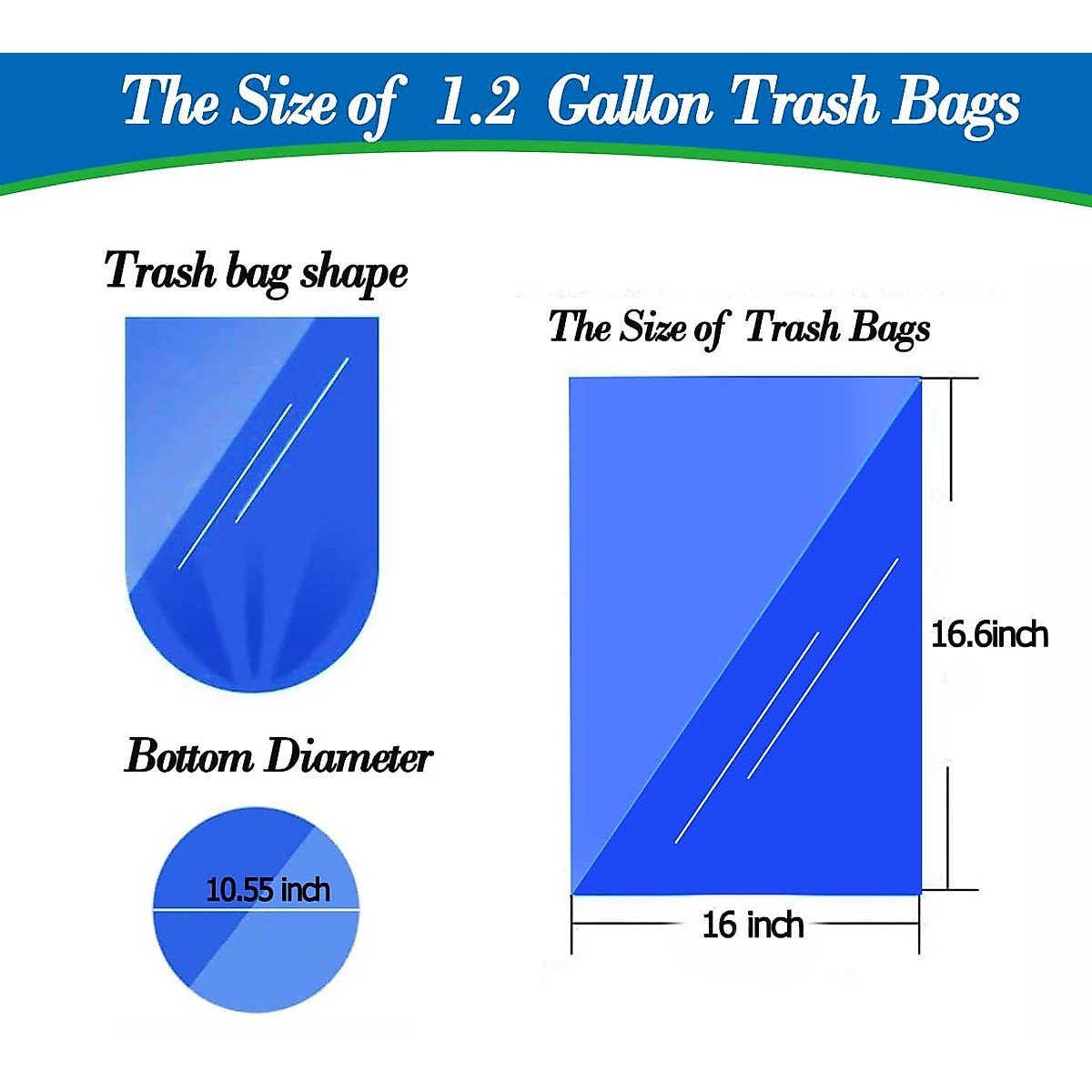 1.2 Gallon 350pcs small Trash Bags Strong Multicolor Garbage Bags, Bathroom Trash Can Bin Liners, Small Plastic Bags for home office, waste basket liner, fit 5 Liter,1,1.2,1.5Gal（Multicolor 350）