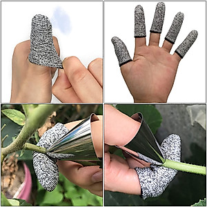 ZOCONE 6 PCS Stainless Steel Finger Guard Finger Tips Protector Cut Resistant Finger Cots Set, Kitchen Safe Steel Slicing Tool for Hands, Finger Protector Knife Guard for Dicing, Peeling