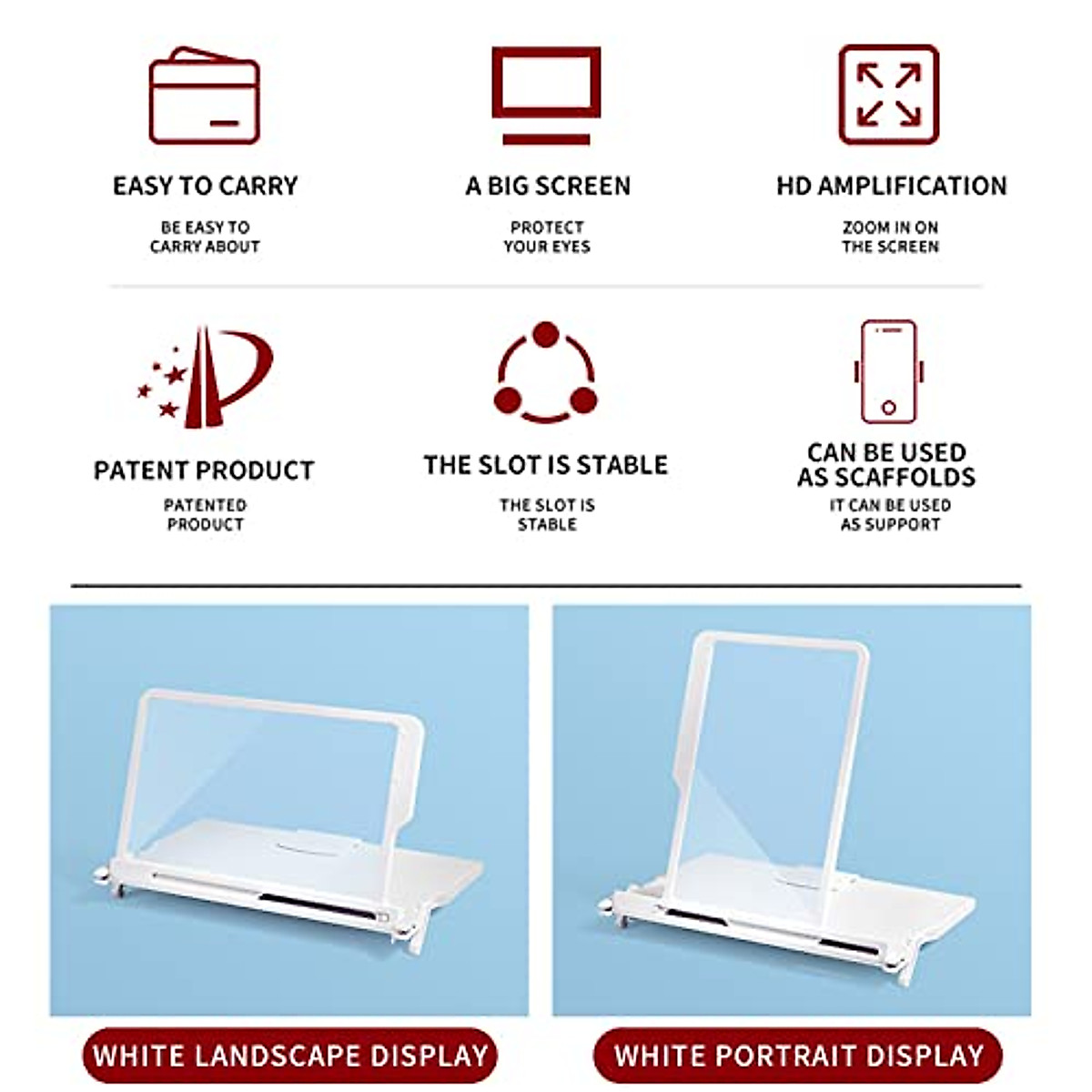 #zz44hL Phone Screen Magnifier Foldable Universal Magnifying Screen for Cell Phone Hd Video Amplifier Smartphone Stand Holder