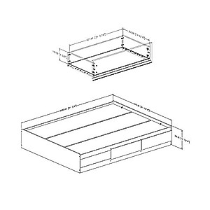 South Shore Vito Mates Bed with 2 Drawers, Queen 60-inch, Pure White