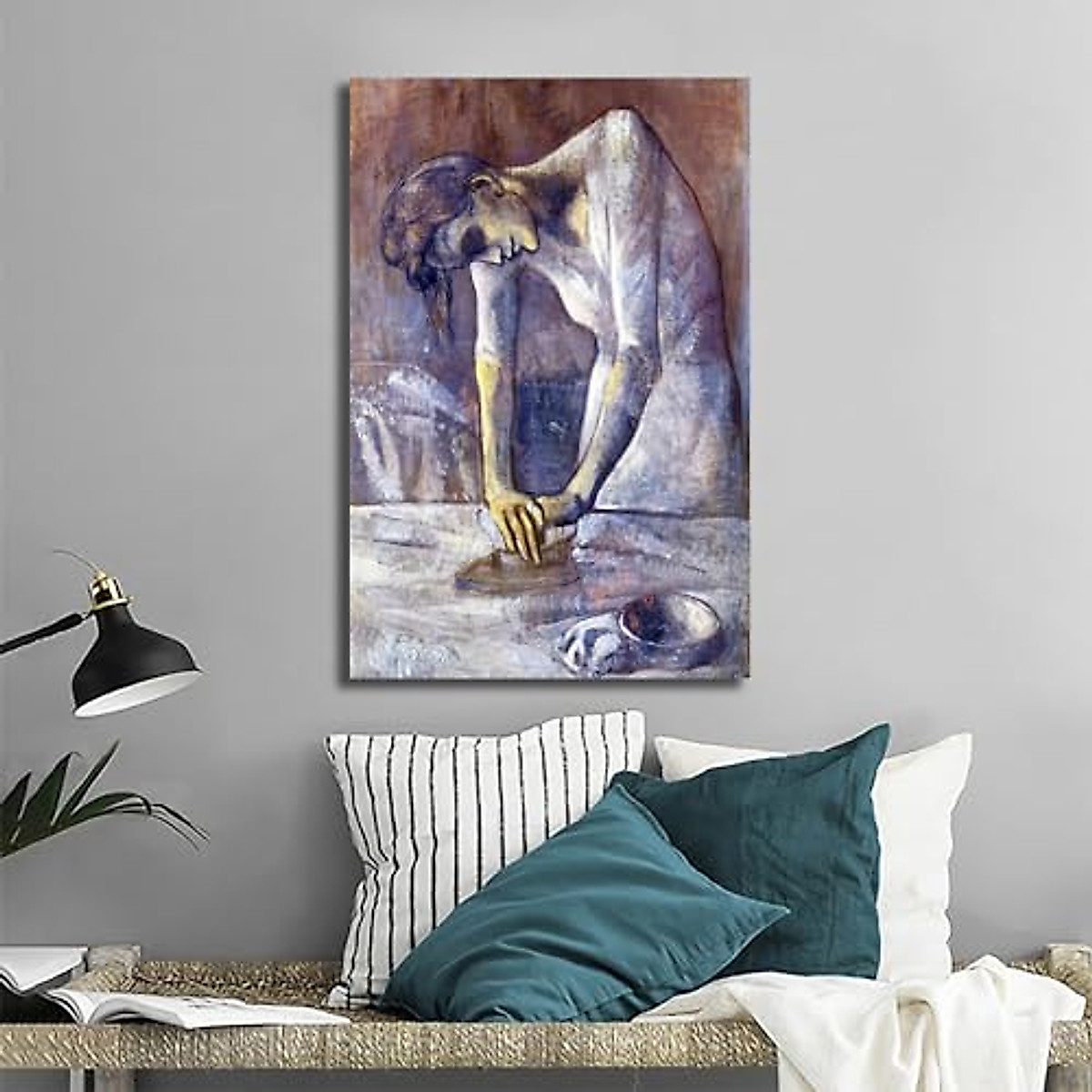 Pablo Picasso Wall Art Posters - Woman Ironing Canvas Print - Abstract Oil Painting Office, Living Room, Bedroom Framed or Unframed Fine Artwork Reproduction Posters Pictures (Unframe,8in*12in)