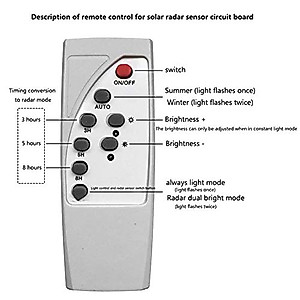 Solar Circuit Board, Light Controlled Radar Human Body Induction Solar Lamp Controller Module with Remote Control