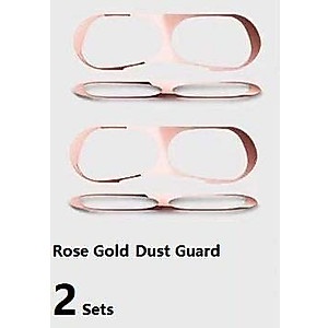 BLLQ Dust Guard Dust Proof Film Compatible with AirPods Pro, [ Pink Gold ] [ 2 Sets ] [AirPod Pro Metal Anti Dust Sticker],Shine Shield Dust Guard for AirPod Pro, Pink Gold