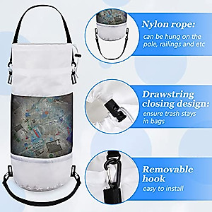 2 Packs Portable Boat Accessories Trash Bags Mesh Trash Bags Boats Trash Can Boat Garbage Container for Boat Kayak Camper Fishing Cabin Storage Men Women Adults (Black, White)