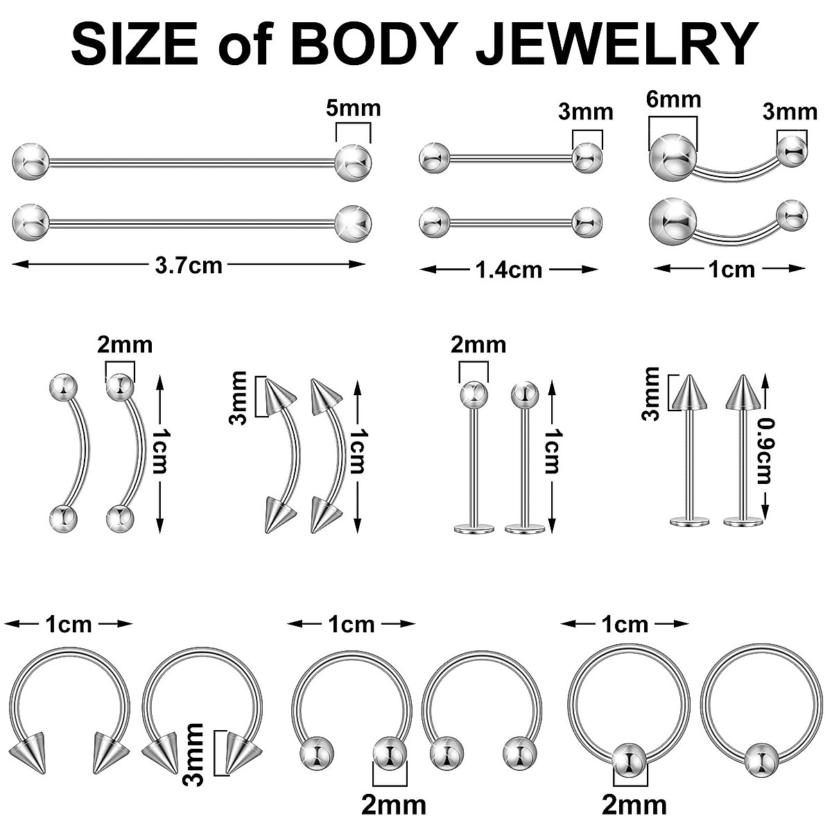 41 Pieces Body Piercing Tool Kit Include Septum Forceps Clamp Pliers 20 Pcs 316L Stainless Steel Piercing Needles and 20 Pcs Nose Ring Hoop Jewelry for Ear Lip Belly Navel Tongue (Classic Style)