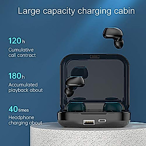 OCUhome True Wireless Earbuds, Bluetooth Headphones, 4Pcs M22 Earphone Bluetooth 5.1 Noise Reduction Mini Wireless Earpieces for Phone Black