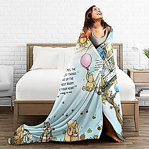 Iasiti Cute Blanket Cartoon Flannel Fleece Throw Blankets Best Friend Super Soft Cozy Warm Plush Bedding Boys Girls Bedroom (50X40Inch, Color 2)