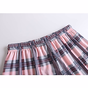 VENTELAN Women Pajamas Cute Heart Tank Top Plaid Shorts Set Summer PJS XL