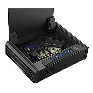 RPNB Gun Safe,California DOJ Certified,Quick-Access Pistol Safe for Multiple Handguns with Biometric Fingerprint Lock