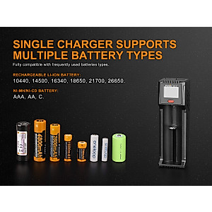 EdisonBright Fenix are-D1 USB Powered Smart Battery Charger for 21700/18650/16340 BBX5 Battery Carry case