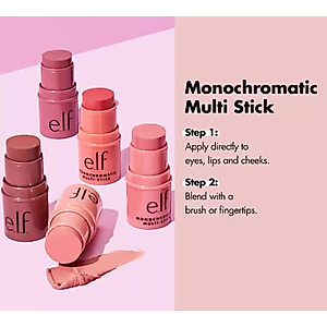 e.l.f. Monochromatic Multi Stick, Luxuriously Creamy & Blendable Color, For Eyes, Lips & Cheeks, Luminous Berry, 0.155 Oz (4.4g) (Pack of 2)