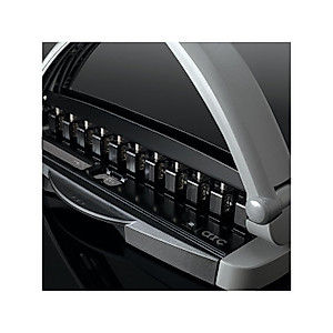 Staples Arc Desktop Paper Punch, 8-Sheet Capacity, Black & Gray