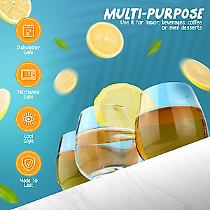 Dobaccio Cool Shot Glasses Set, Round Bottom Balancing Heavy Base Clear Glass, Tequila Vodka Scotch and Liquor Cordial Mini Cups, 2 oz, 6 pcs Gift set