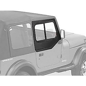 Bestop 5178515 Black Denim Upper Door Sliders for 1988-1995 Wrangler w/ Square Upper Rear Corner