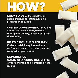 Fully Loaded Alpha Nootropic Pouches (Mint) - 5 Cans - 15 Pouches per can - Effective Nootropic Delivery, Nic Pouch Replacement - Faster Absorption, Alpha GPC, L-Tyrosine, GABA