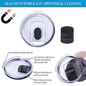 20 oz Stronghold Tumbler Lid,2 Pack Reusable Replacement Lids Compatible for YETI 20 oz Tumbler,10/24 oz Mug and 10 oz Lowball,Travel Spill Proof Cup Lids Covers with Magnetic Slider Switch,BPA Free