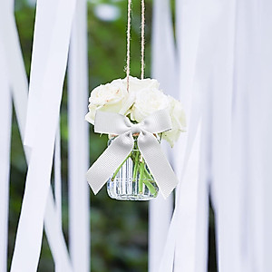 LIUYAXI 1" X 50 Yards Solid White Grosgrain Ribbon, Perfect for Crafts, Wedding Decor, DIY Hair Accessories, Sewing, Gift Package Wrapping and More