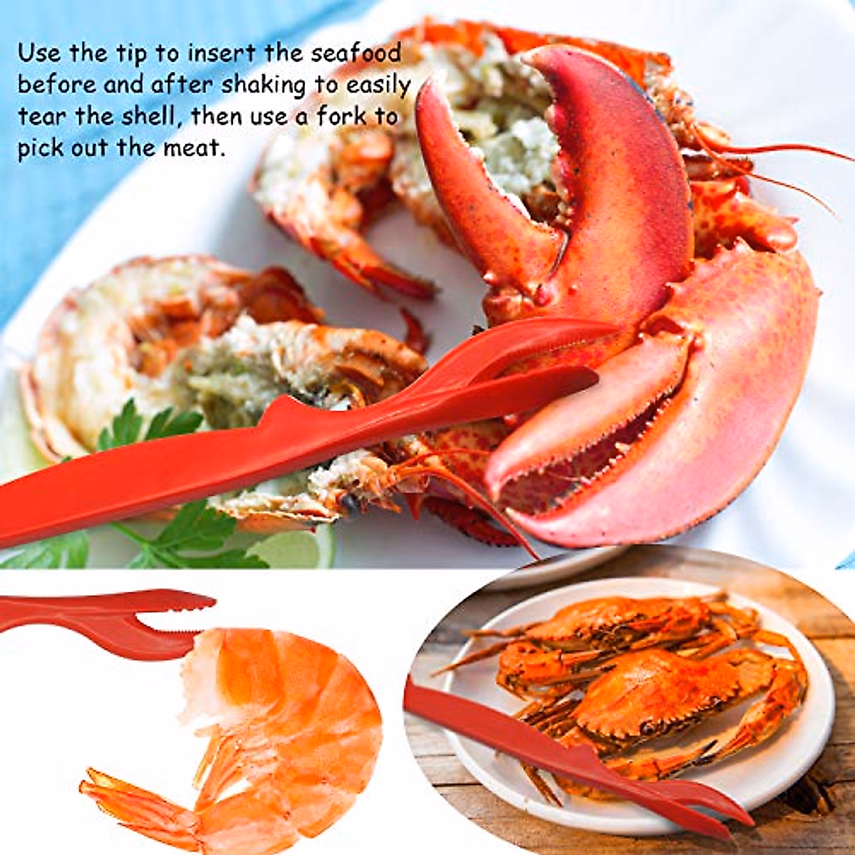 12Pcs Seafood Tools Set, Crab Leg Crackers And Tools - 2 Crab Crackers, 4 Lobster Shellers, 6 Crab Leg Forks/Picks Nut Cracker Forks Set, Opener Shellfish Lobster Leg Sheller Knife Kitchen Accessories