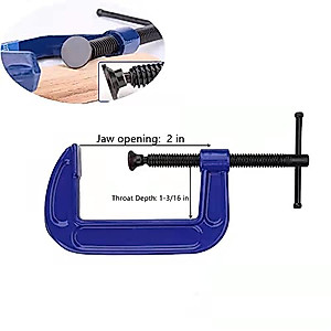 ZGRM C Clamps Set, 2-Inch C Clamp Heavy Duty C Clamps for DIY Carpentry Woodwork Building ( 4pcs)