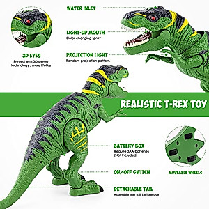 FANURY Dinosaur Toys for Kids 3-5 - Upgraded 2.4G Remote Control Dinosaur Toys for Kids 5-7 - Roaring T-Rex Robot Toy with LED Lights- Electronic Walking Dinosaur Toys for 3+ Years Old Boys Girls