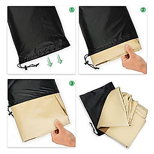 dnswez 8ft Firewood Rack Cover, 600D Oxford Heavy Duty, Weatherproof & Waterproof with Black Storage Bag - Indoor/Outdoor Protection (96" L x 24" W x 42" H)