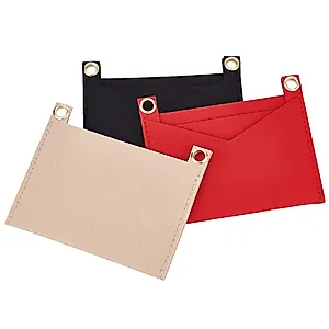 WADORN 3 Colors Felt Handbag Insert Liner, Purse Insert Organizer Clutch Crossbody Conversion Kit with Eyelets for LV Kirigami Clutch Envelope Pochette Insert Shaper Card Holder Storage,4.81x5.91 Inch
