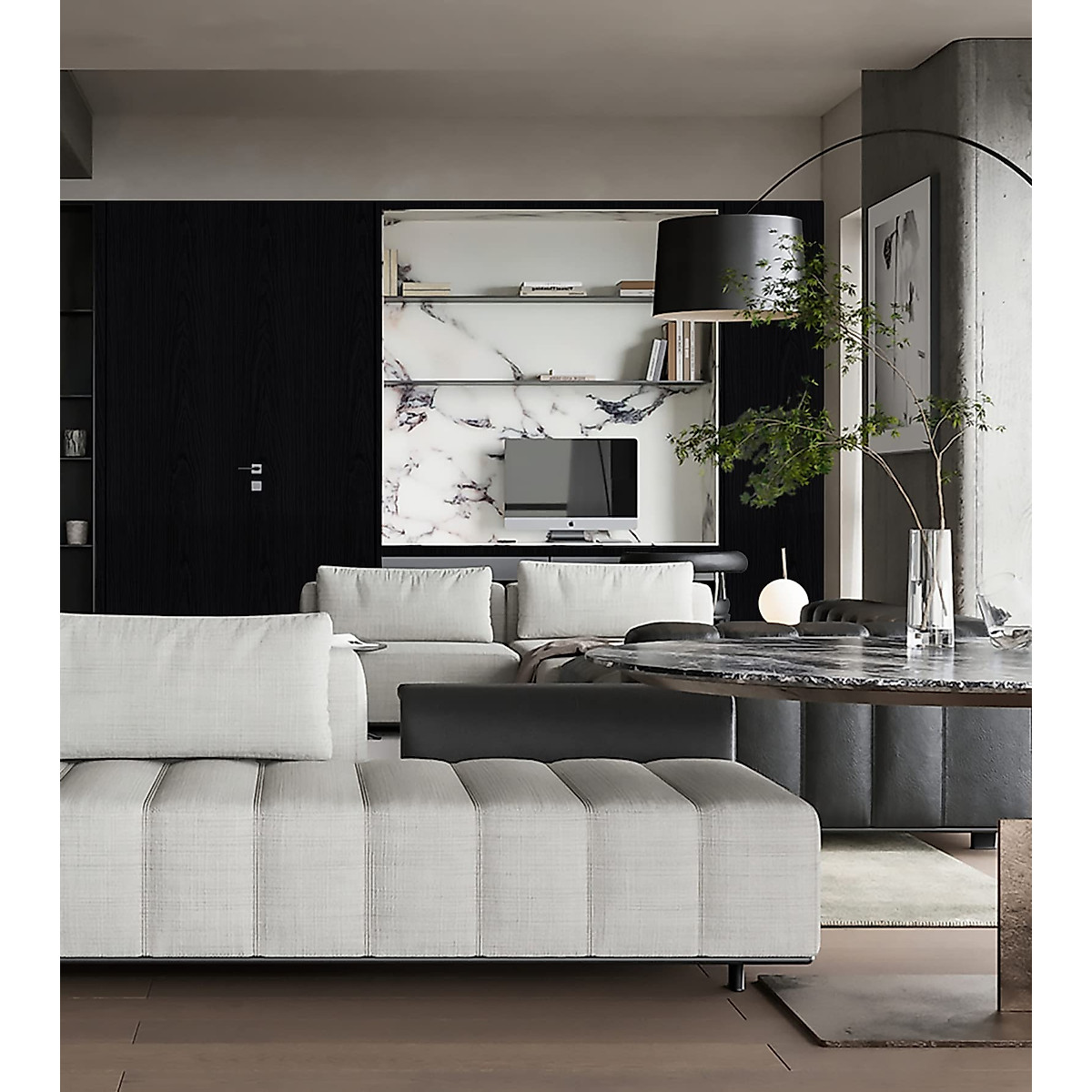 Fiula Black Wood Wallpaper Black Wallpaper Peel and Stick Wallpaper 197”×17.5” Self Adhesive Wallpaper Removable Wallpaper Stick and Peel Wallpaper Black Wood Grain Wallpaper Vinyl Wallpaper