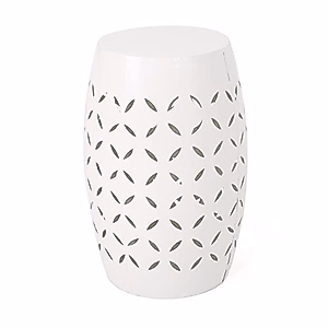 Christopher Knight Home Lilac Outdoor 12" Iron Side Table, White