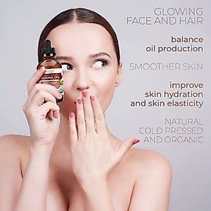 velona Jojoba Oil USDA Certified Organic - 4 fl oz (With Dropper) | Golden, Unrefined, Cold Pressed | Hexane Free