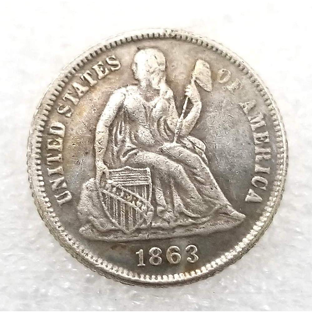 LWXCX 1863 Historic dime Nickel Old Coin-U.S. Commemorative uncirculated Old U.S. Coins- Preference for Handmade U.S. Coins History-Coin Gift