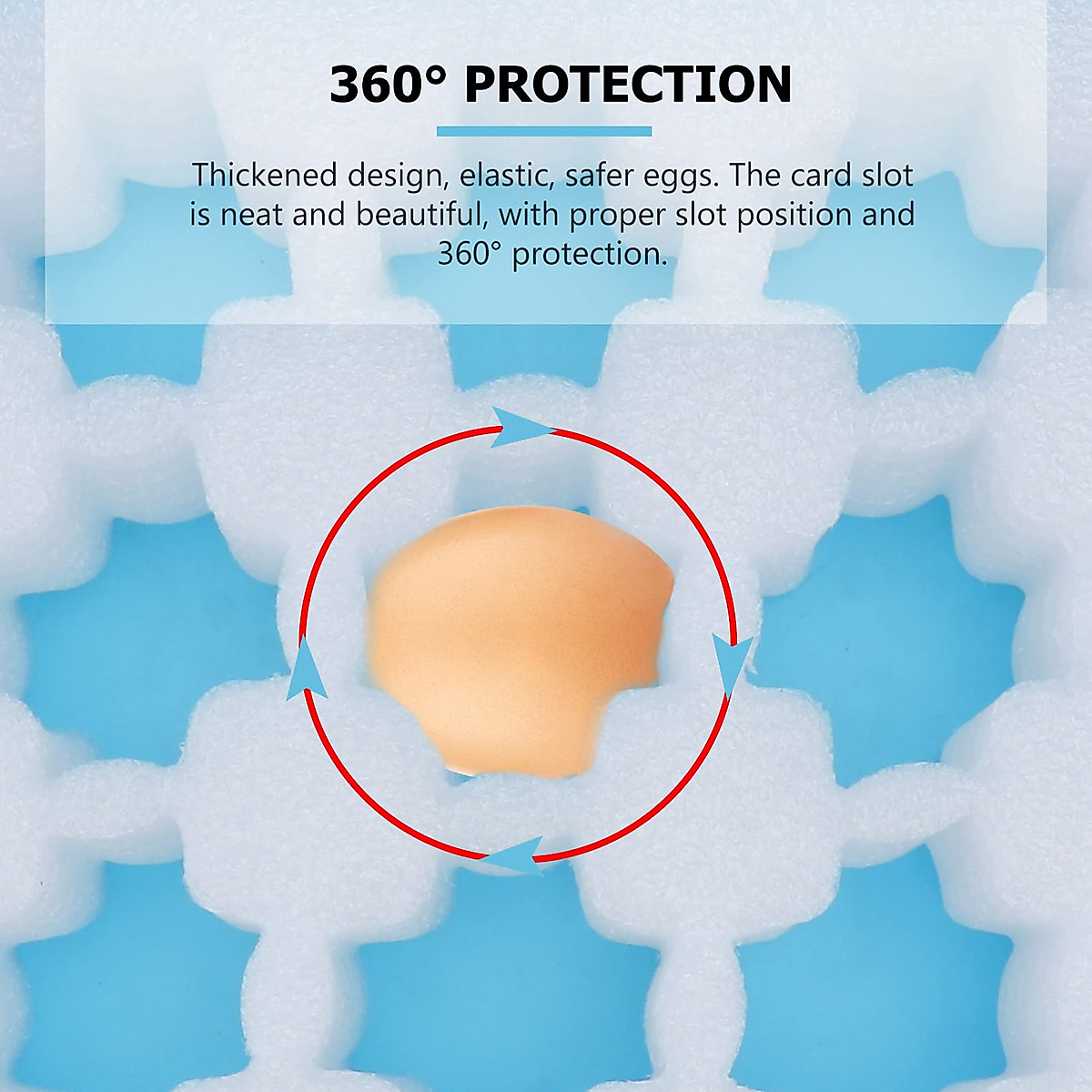Garneck 2pcs pearl cotton egg tray egg flat cartons foam egg cartons egg protection case refrigerator containers Drop Resistant Egg Holder shockproof epe pearl cotton safety frame white