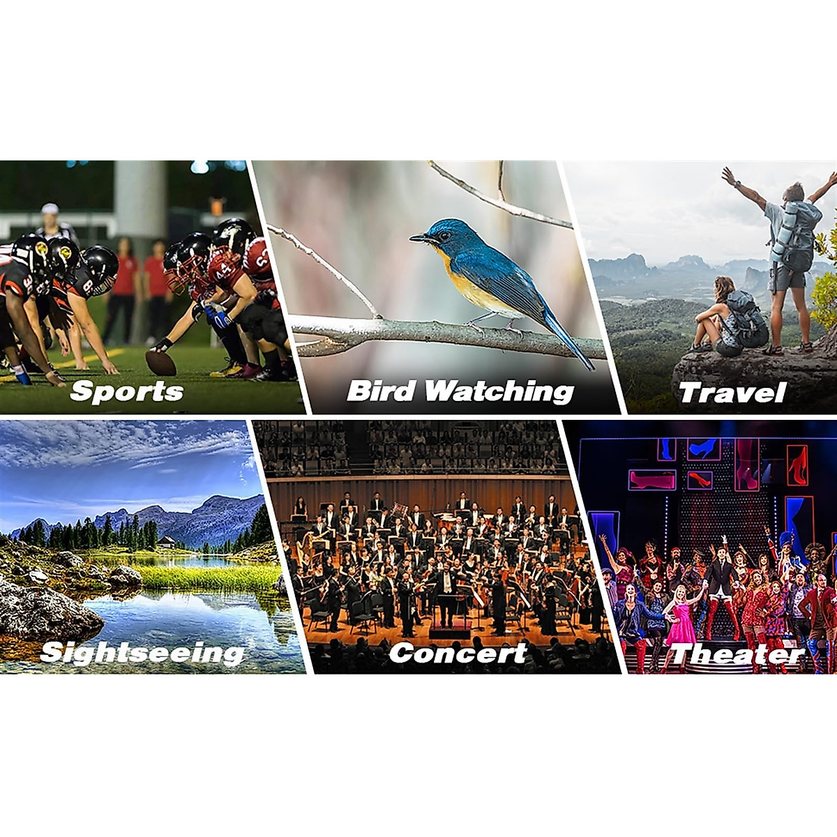 20x50 Binoculars for Adults HD Day Light Night Binoculars with BAK4 Prism FMC Lens for Hunting Bird Watching Concert etc IPX7 Waterproof Black