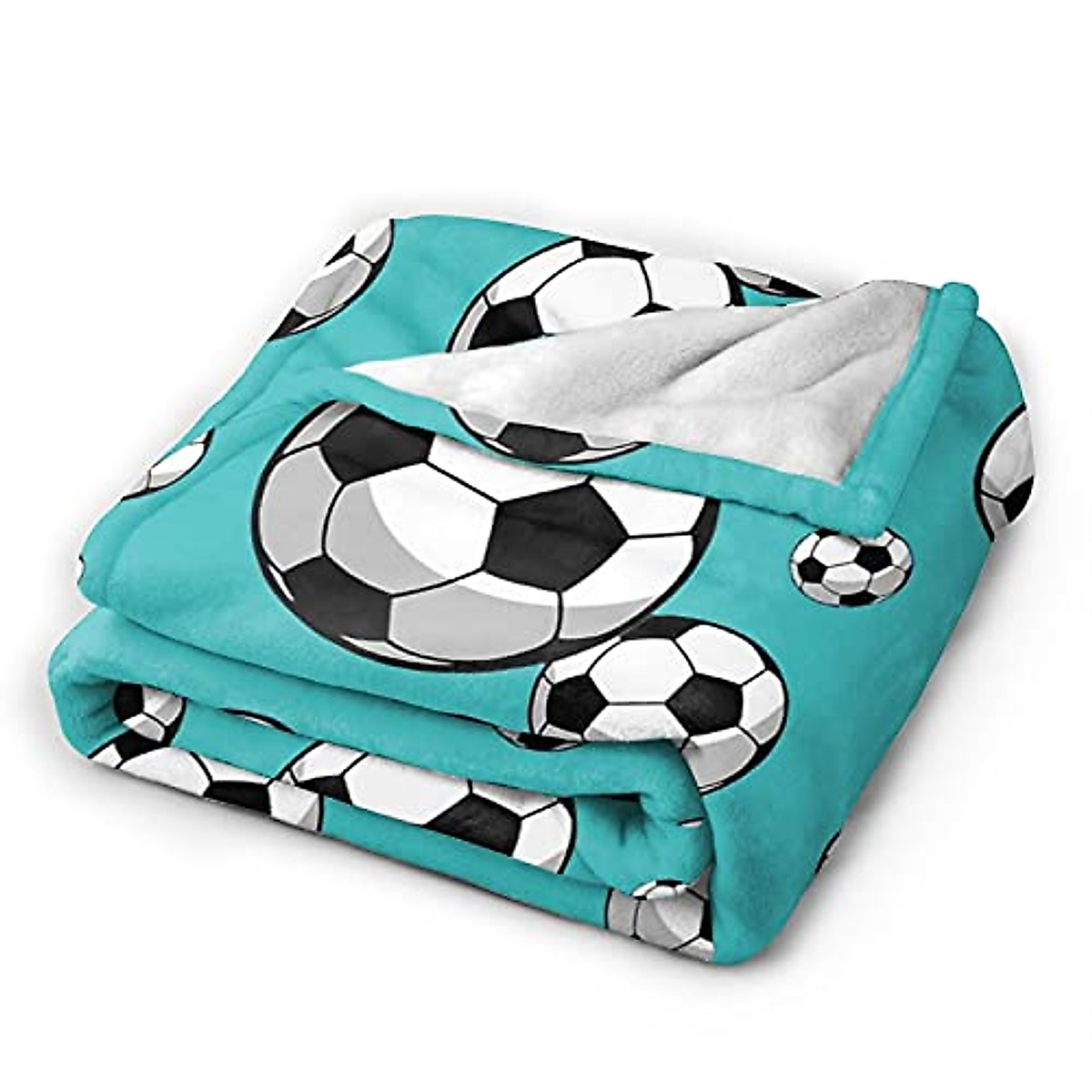 Soccer Soft Luxury Blanket Throw Lightweight Flannel Blankets for Adults Kids Gift 60"X50"