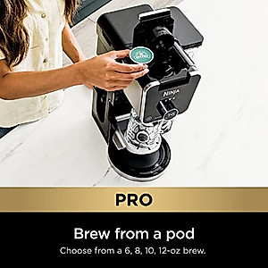 Ninja CFP307 DualBrew Pro Specialty Coffee System, Single-Serve, Compatible with K-Cups & 12-Cup Drip Coffee Maker, with Permanent Filter, Black