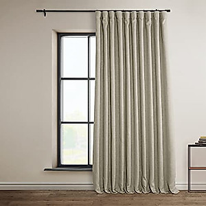 HPD Half Price Drapes Extra Wide Linen Room Darkening Curtain (1 Panel) 100 X 96, BOCH-LN1857-96-DW, Oatmeal