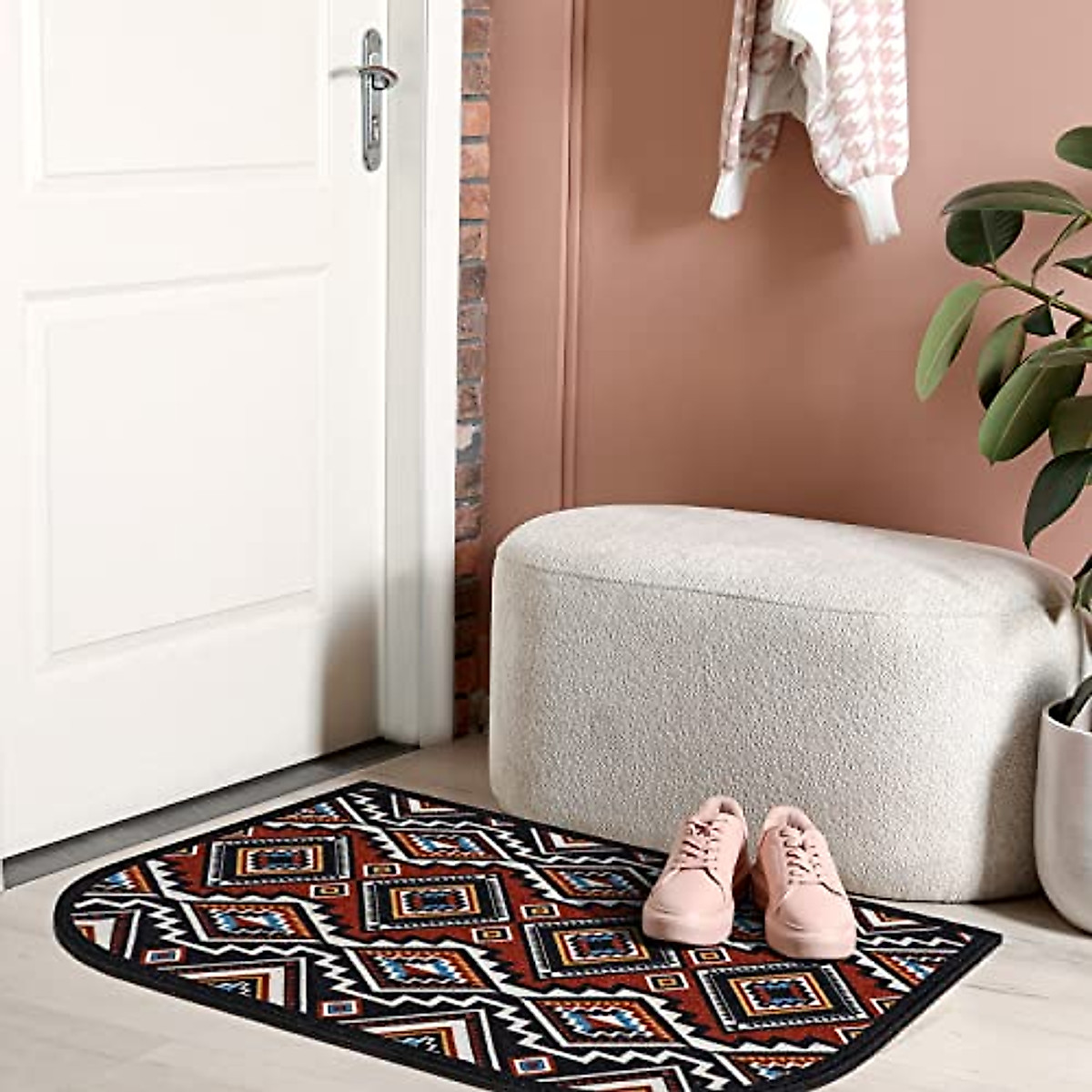 Aztec Fireplace Hearth Rug 24 x 36 Inch Fireplace Mats Southwestern Fireproof Fireplace Rug Fire Resistant Rugs for Fireplace Wood Stove Floor Protector for Kitchen Cabin Indoor Outdoor