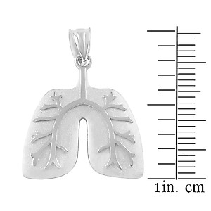 925 Sterling Silver Human Lungs Anatomy Charm Pendant