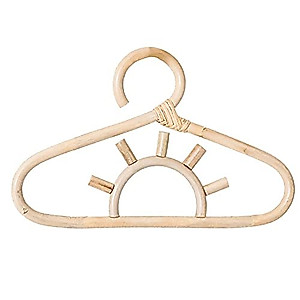 PQZATX 3Pcs Rattan Kids Hanger Kids Garments Organizer Rack Hat Hanging Hook Wall Hooks Kids Room Decor Hanger