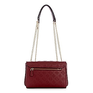 GUESS Womens Sirrah Convertible Crossbody Flap Bag, Merlot Logo, One Size US