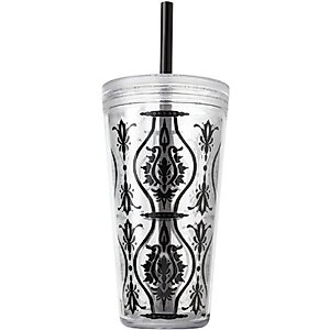 Copco 2510-0261 Minimus Double Wall Insulated Tumbler with Removable Straw, 24-Ounce, Damask Black